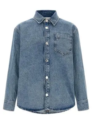 AMI Paris De Coeur Denim Overshirt - Blue