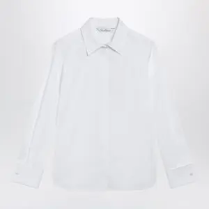 Max Mara Cotton Shirt With Logo - White