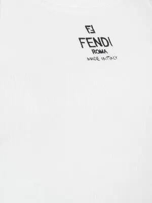 Fendi Ribbed Cotton Tank Top - White