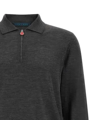 Kiton Wool Polo Shirt 14 Microns - Gray
