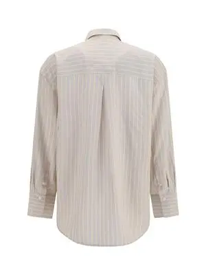 TOTEME Oversized Striped Shirt In Cotton - Cream