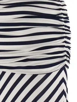 SELF-PORTRAIT Navy Stripe Jersey Maxi' Dress