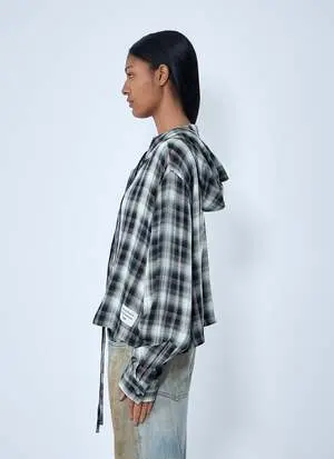 Acne Studios Hooded Check Shirt - Green