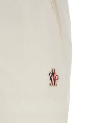 Moncler White Shorts With Elasticated Waist And Drawstring And Logo Patch On The Side In Tech Fabric For - Multicolor