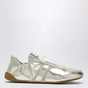 Chloé Metallic Leather Kick Sneakers - Silver
