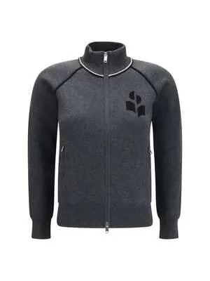 Isabel Marant Étoile Lanya Logo And Zip Cardigan - Gray