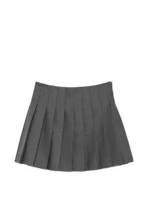 SELF-PORTRAIT Wool Pleated Mini Skirt - Multicolor