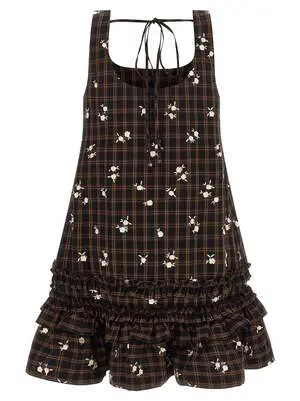 GANNI Check Flower' Dress