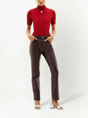 COURREGES Ribbed Knit Sweater - Red
