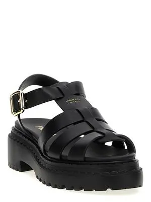 Prada Monolith Sandals - Black