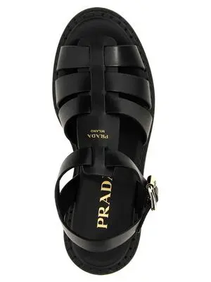 Prada Monolith Sandals - Black