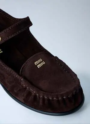 Miu Miu Suede Mary Jane Loafers