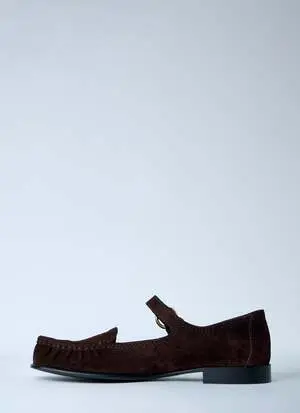 Miu Miu Suede Mary Jane Loafers
