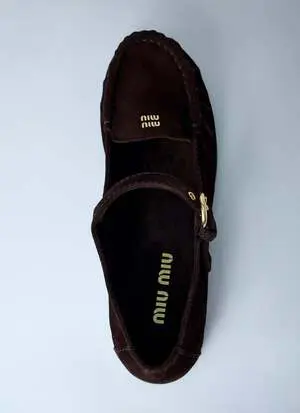 Miu Miu Suede Mary Jane Loafers