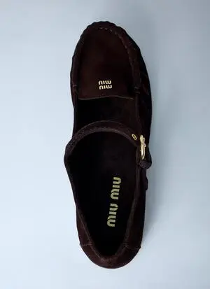 Miu Miu Suede Mary Jane Loafers