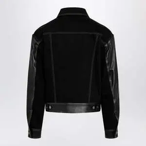 Versace Denim And Leather Bomber Jacket