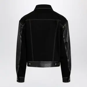 Versace Denim And Leather Bomber Jacket