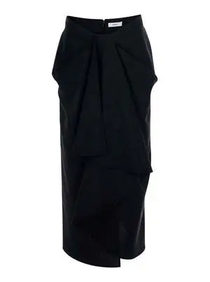 Givenchy Black Pencil Skirt With Wrap Design In Black Fabric For - Multicolor
