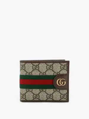 Gucci Coated Canvas Wallet With Gg Motif - Multicolor
