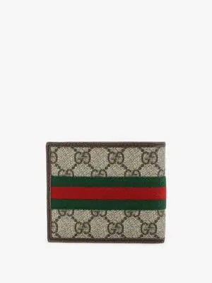 Gucci Coated Canvas Wallet With Gg Motif