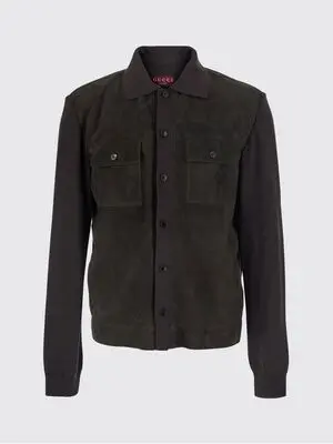Gucci Suede Lambskin Shirt Jacket With French Collar