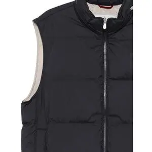 Brunello Cucinelli Quilted High Neck Vest - Blue