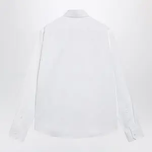 Prada Classic-fit Cotton Shirt With Embroidered Logo - White