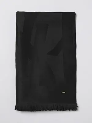 Saint Laurent Monogram Jacquard Wool Scarf - Black