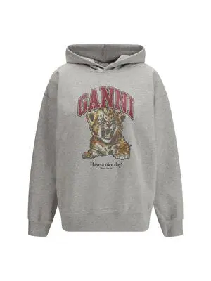 Ganni Animal Print Sweatshirts Hoodies For Women