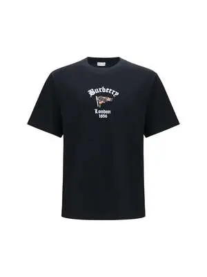 Burberry Check Cotton T-shirt - Black