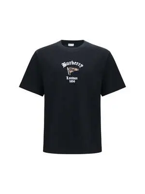 Burberry Check Cotton T-shirt - Black