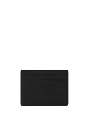 Saint Laurent Grain De Poudre Leather Cardholder - Black
