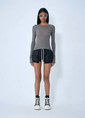 Rick Owens Ribbed Long Sleeve T-shirt - Gray