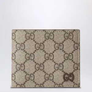 Gucci Gg Supreme Fabric Wallet In Beige/ebony - Cream