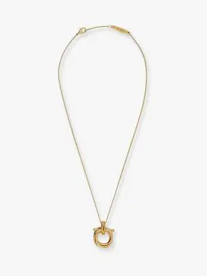 FERRAGAMO Brass Necklace With Gancini Pendant - Multicolor