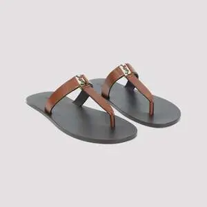 Saint Laurent Leather Sandals - Brown