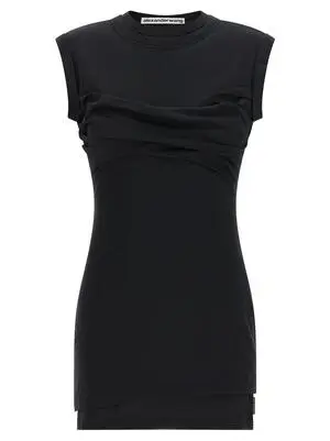 Alexander Wang Twisted Bust Layered Dress - Black