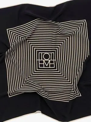 TOTEME Centered Monogram Silk Foulard