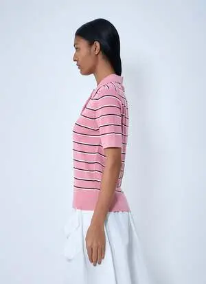 Miu Miu Striped Polo Shirt