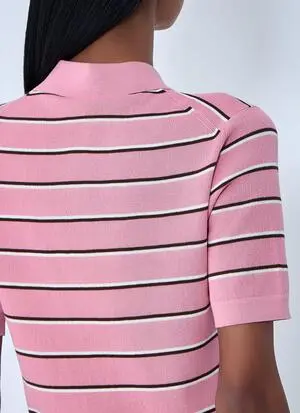 Miu Miu Striped Polo Shirt