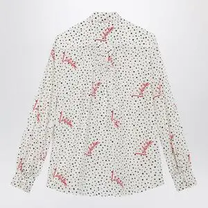 Valentino Garavani Vanilla Silk Shirt With Logo Print - Multicolor