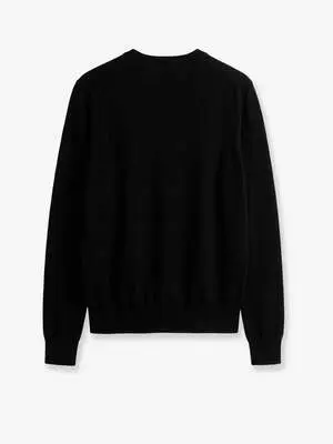 TOTEME Fine Crew Knit Wool And Silk Blend Sweater - Black