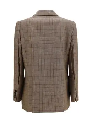 Chloé Checked Double-breasted Blazer - Cream