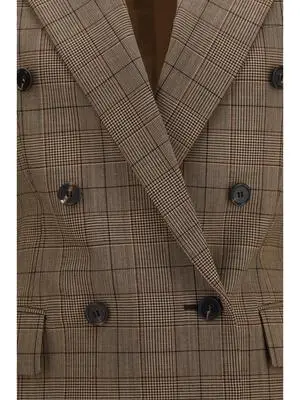 Chloé Checked Double-breasted Blazer - Cream