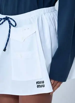 Miu Miu Drawstring Pocket Mini Skirt