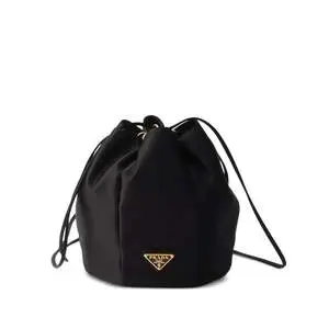Prada Mini Satin Bucket Bag - Black