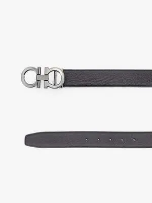 FERRAGAMO Reversible Hammered Leather Belt