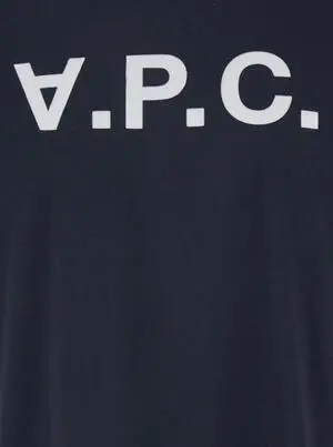 A.p.c. Blue T-shirt With Logo On The Front In Cotton For - Multicolor