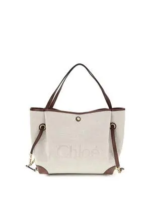 Chloé Clover Tote Bag In Canvas - Cream