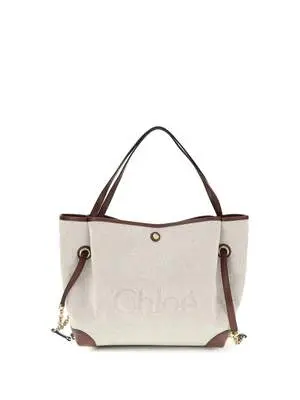 Chloé Clover Tote Bag In Canvas - Cream